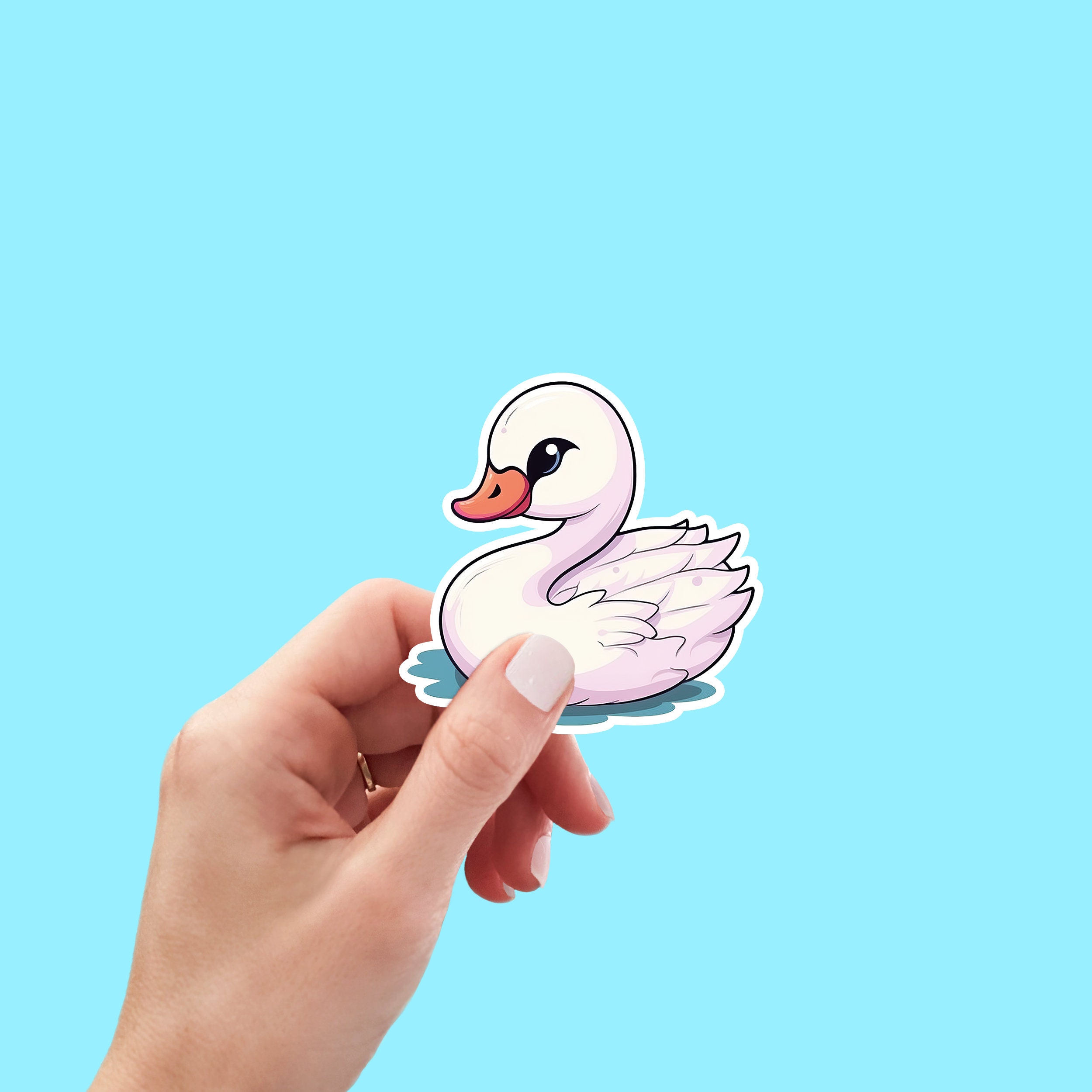 Swan Sticker, Cute Sticker, Animal Sticker, Cartoon Sticker, Cartoon ...
