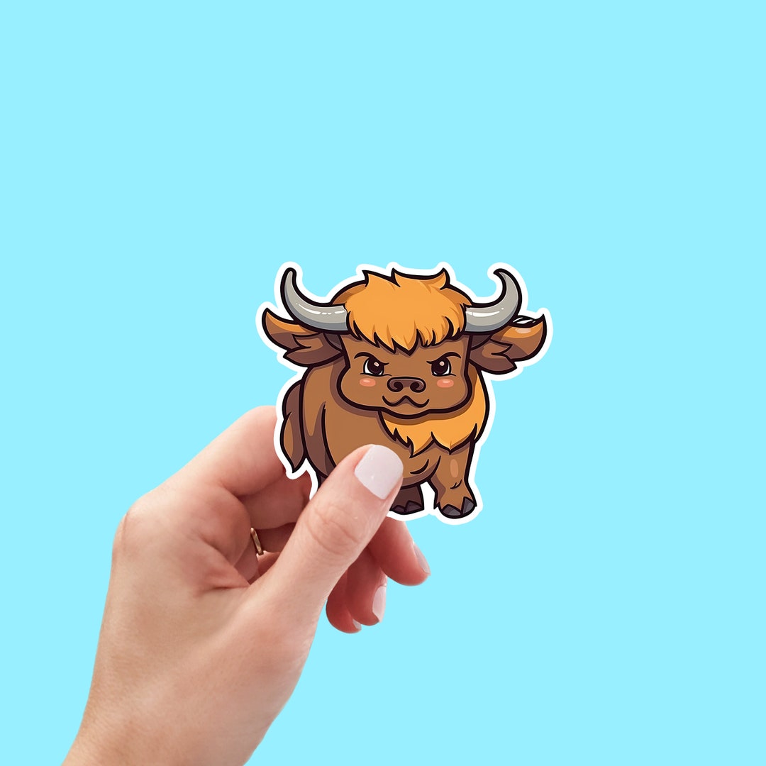 Buffalo Sticker, Cute Sticker, Animal Sticker, Cartoon Sticker, Cartoon ...