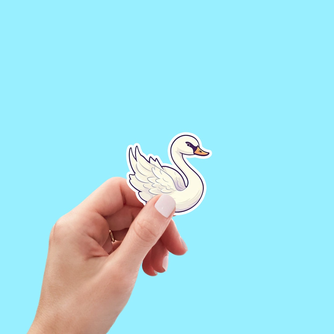 Swan Sticker, Cute Sticker, Animal Sticker, Cartoon Sticker, Cartoon ...