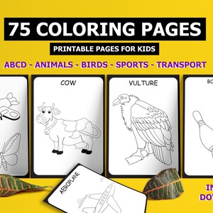 KDP, Coloring Pages for Kids, Printable Toddlers Coloring Book, Simple ...