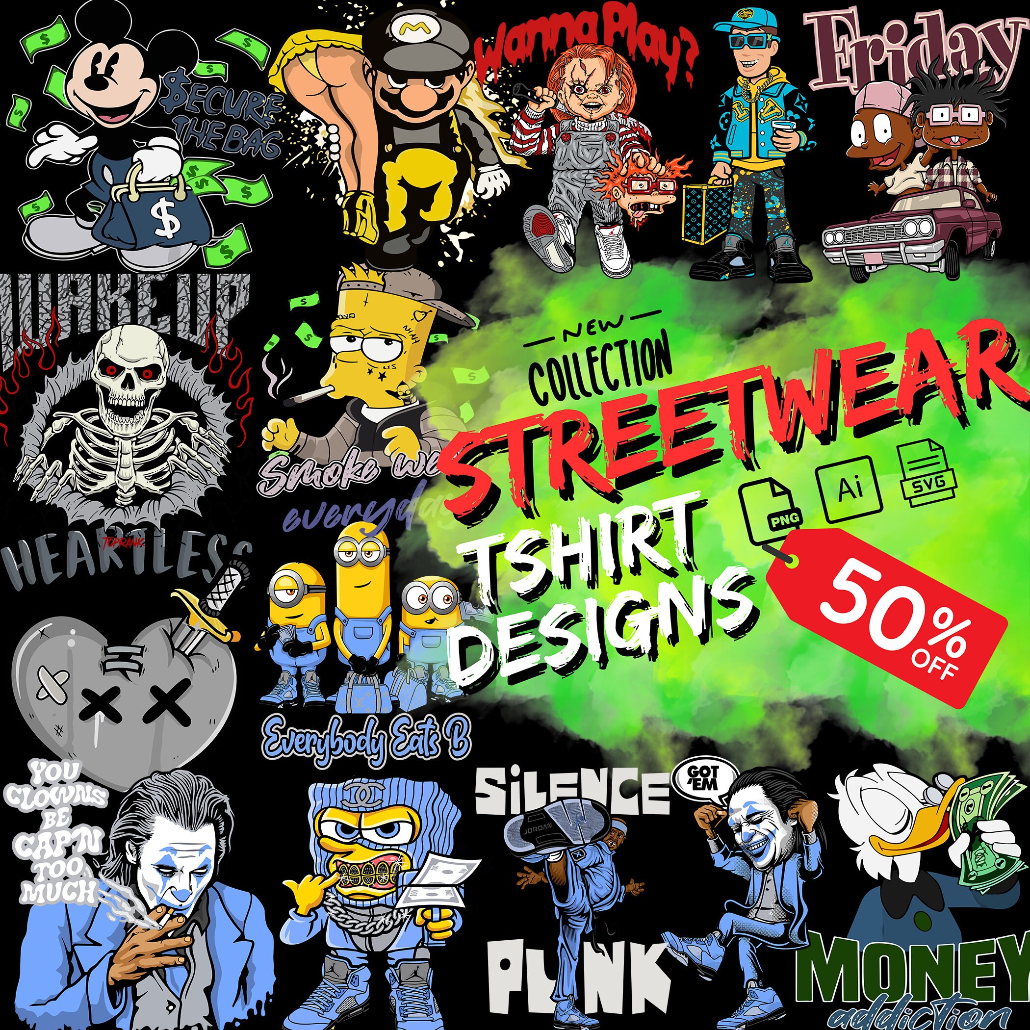 Digital Tshirt Design, Tshirt Design Bundle, Design Bundle, Design ...