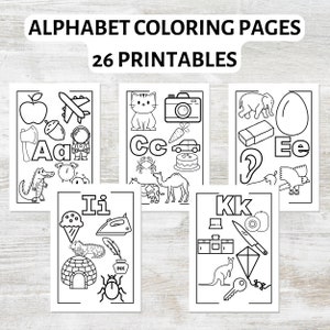 Alphabet Printable Coloring Sheets for Toddlers, Instant Download, 26 ...