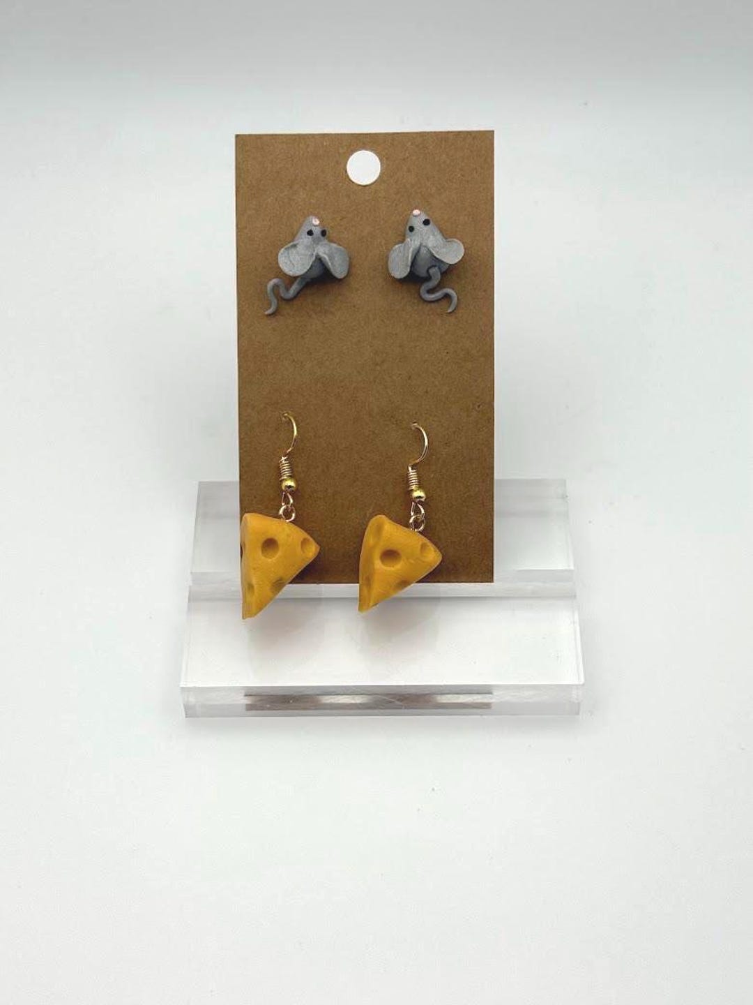 Mouse & Cheese Earring Set - Etsy