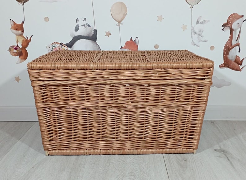Wicker Chest in Natural Color Toy Trunk Wicker Toy Chest - Etsy