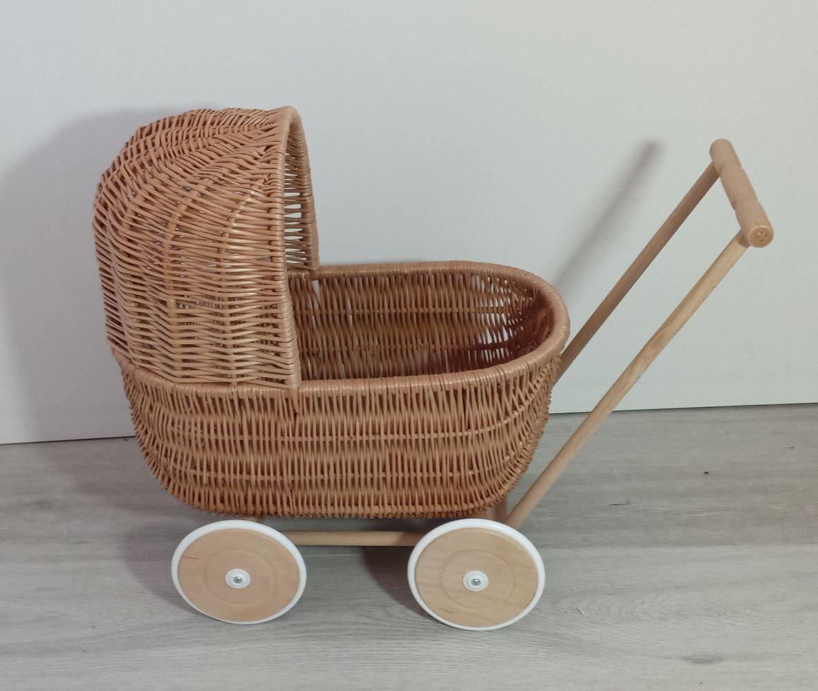 Wicker Trailer, Handcrafted Pram, Ecological Wicker Pram, Toy Trolley ...