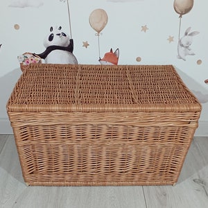 Wicker Chest in Natural Color, Toy Trunk, Wicker Toy Chest, Child Toy ...