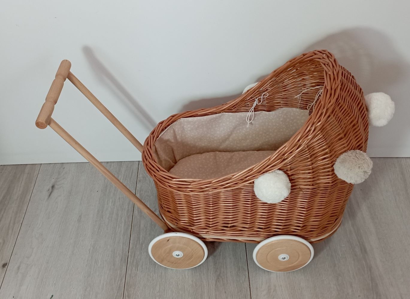 Natural Wicker Baby Carriage, Wicker Doll Pram, Wicker Willow Doll ...