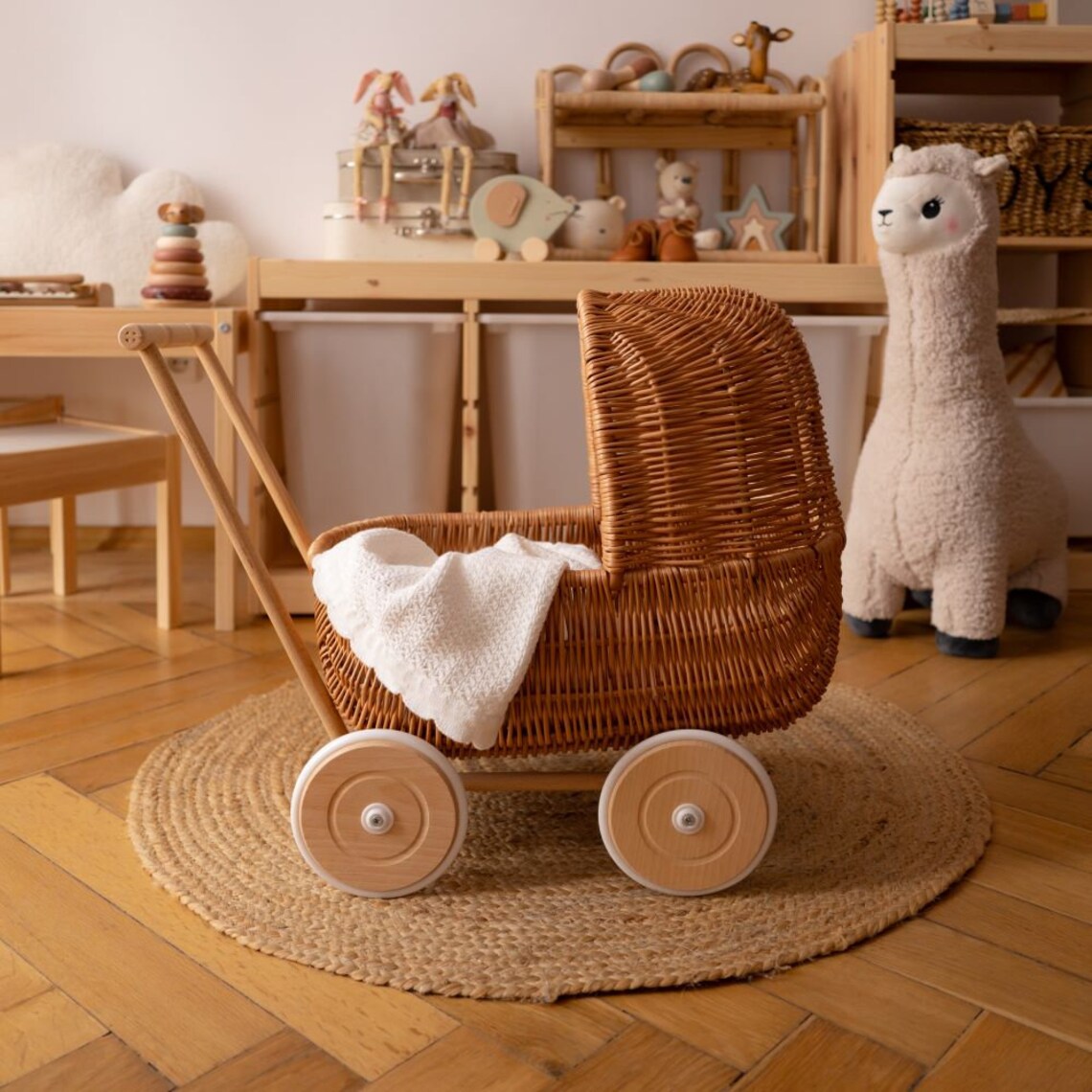 Wicker Trailer, Handcrafted Pram, Ecological Wicker Pram, Toy Trolley ...