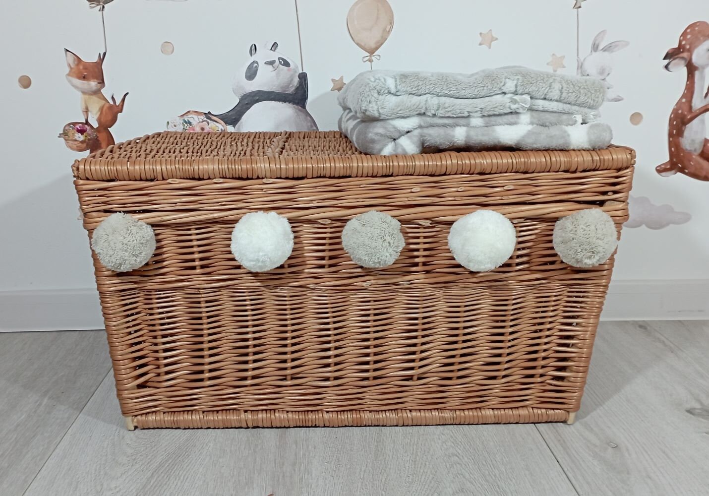 Toddler Bedroom Eko Decor, Wicker Chest in Natural Color With Soft ...