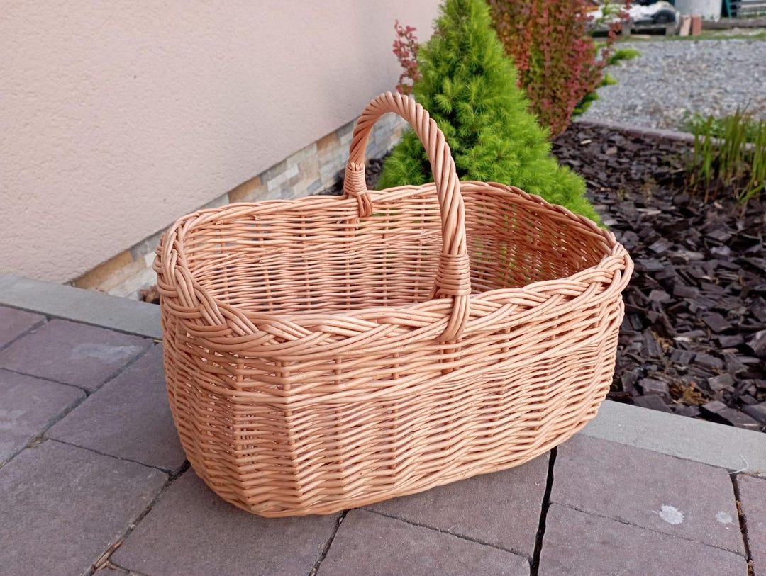 Wicker Shopping Basket in Natural Color, Gift Basket, Ecological Basket ...