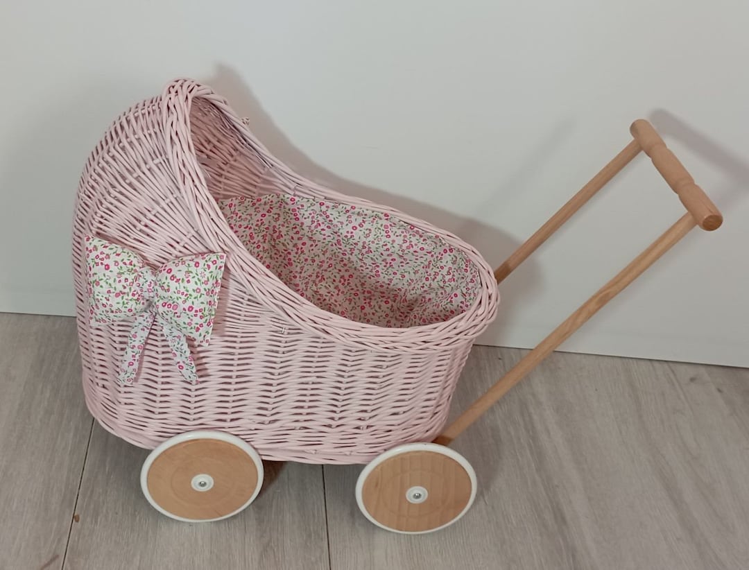 Wicker Baby Carriage, Doll Stroller, Eko Doll Pram, Natural Wicker ...