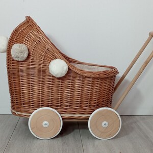 Natural Wicker Baby Carriage, Wicker Doll Pram, Wicker Willow Doll ...