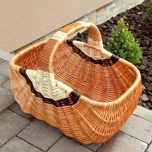 Natural Wicker Basket for Shopping, Basket, Natural Color of Wicker ...