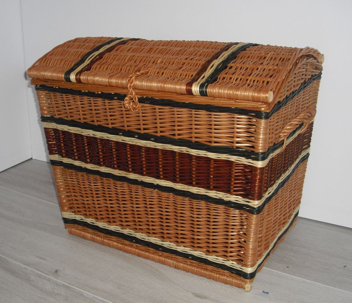 Wicker Chest in Natural Color, Wicker Trunk, Ecological Laundry Basket ...