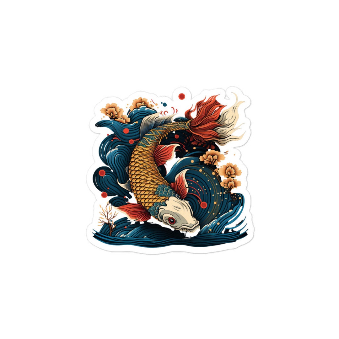 Koi Fish Sticker / Vinyl Sticker / Unique Stickers / Colorful - Etsy