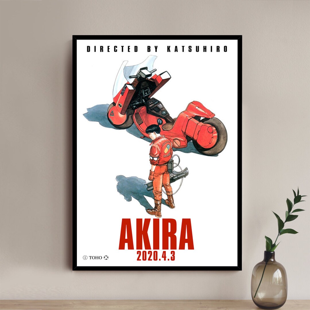 Akira Red Fighting Anime Poster High Quality Canvas Art Print Room ...
