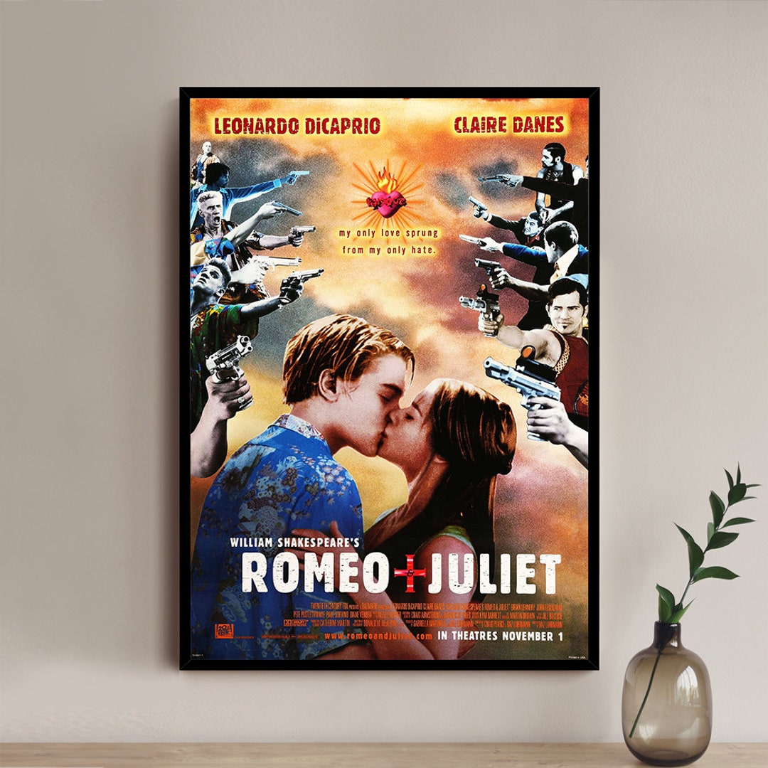 Romeo and Juliet Dicaprio Movie Poster High Quality Canvas Art Print ...