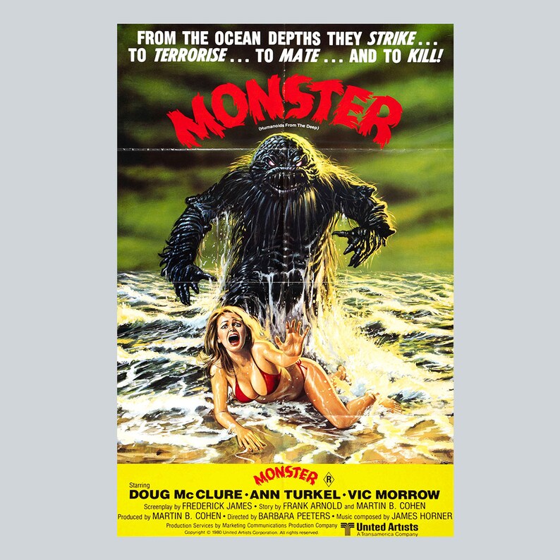 Humanoids From The Deep Movie Poster High Quality Silk Art Etsy