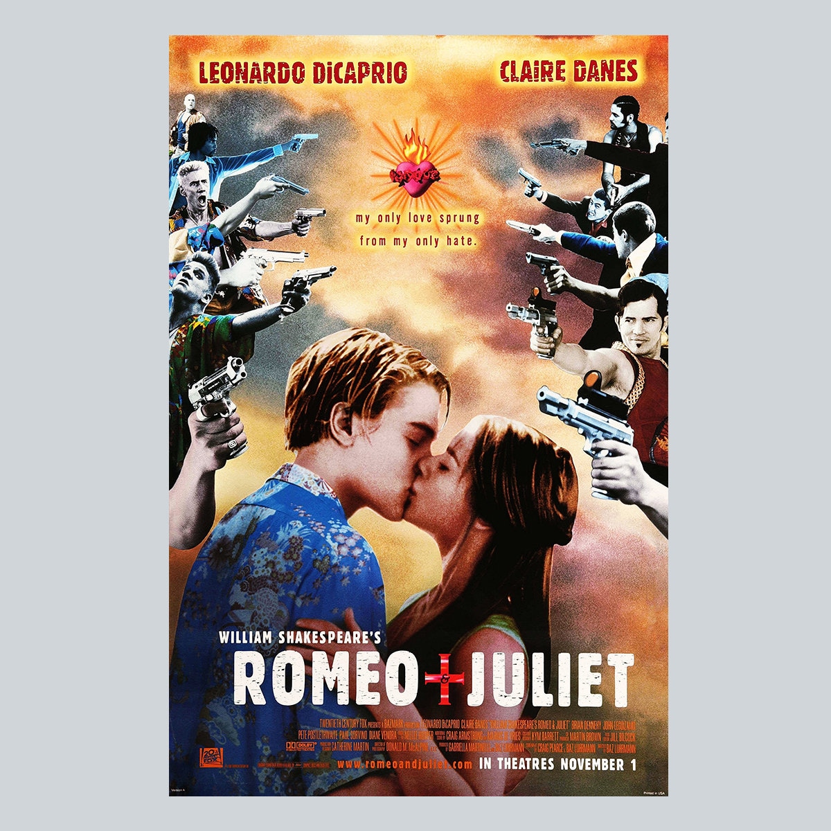 Romeo and Juliet Dicaprio Movie Poster High Quality Canvas - Etsy