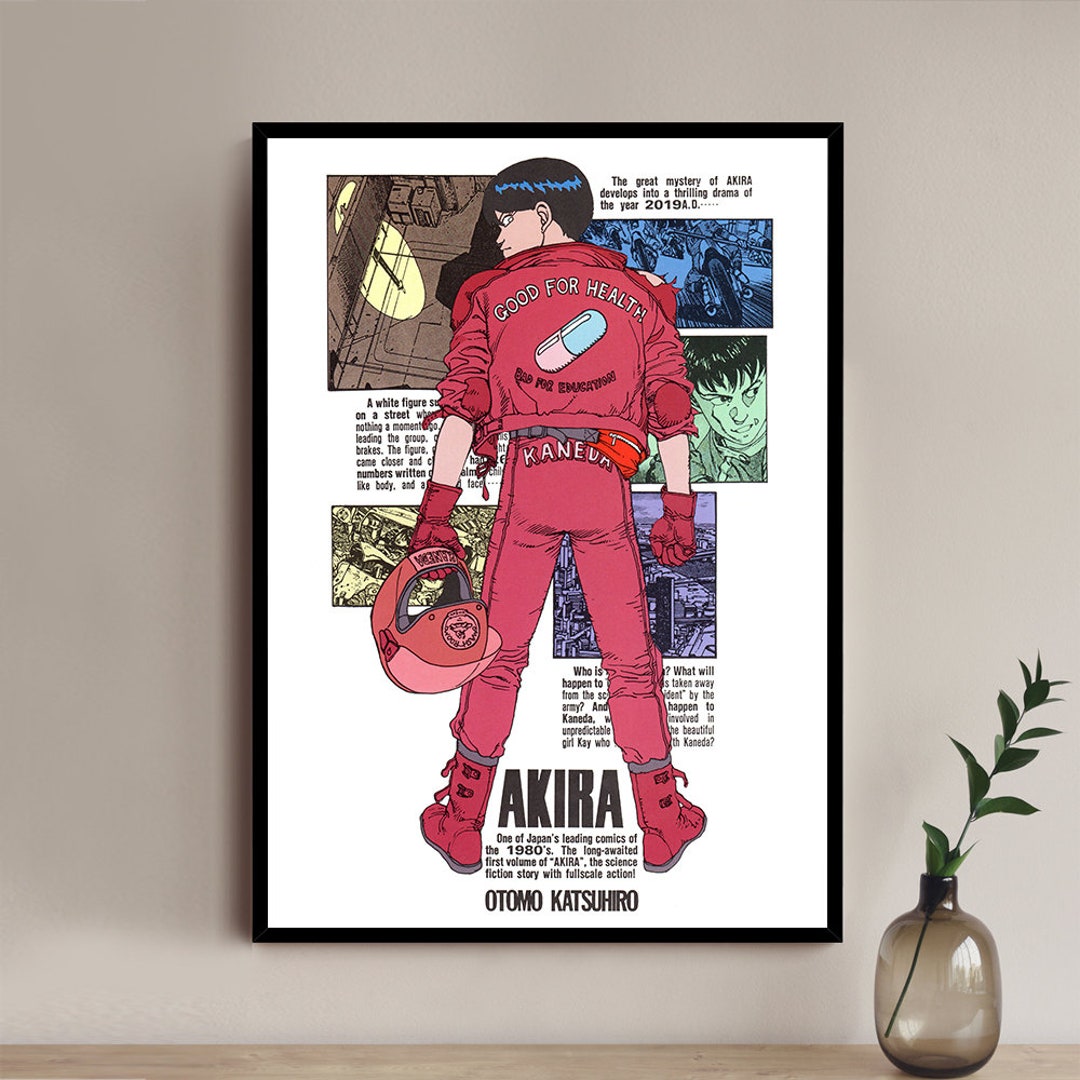 Akira Red Fighting Anime Poster High Quality Canvas Art Print Room ...