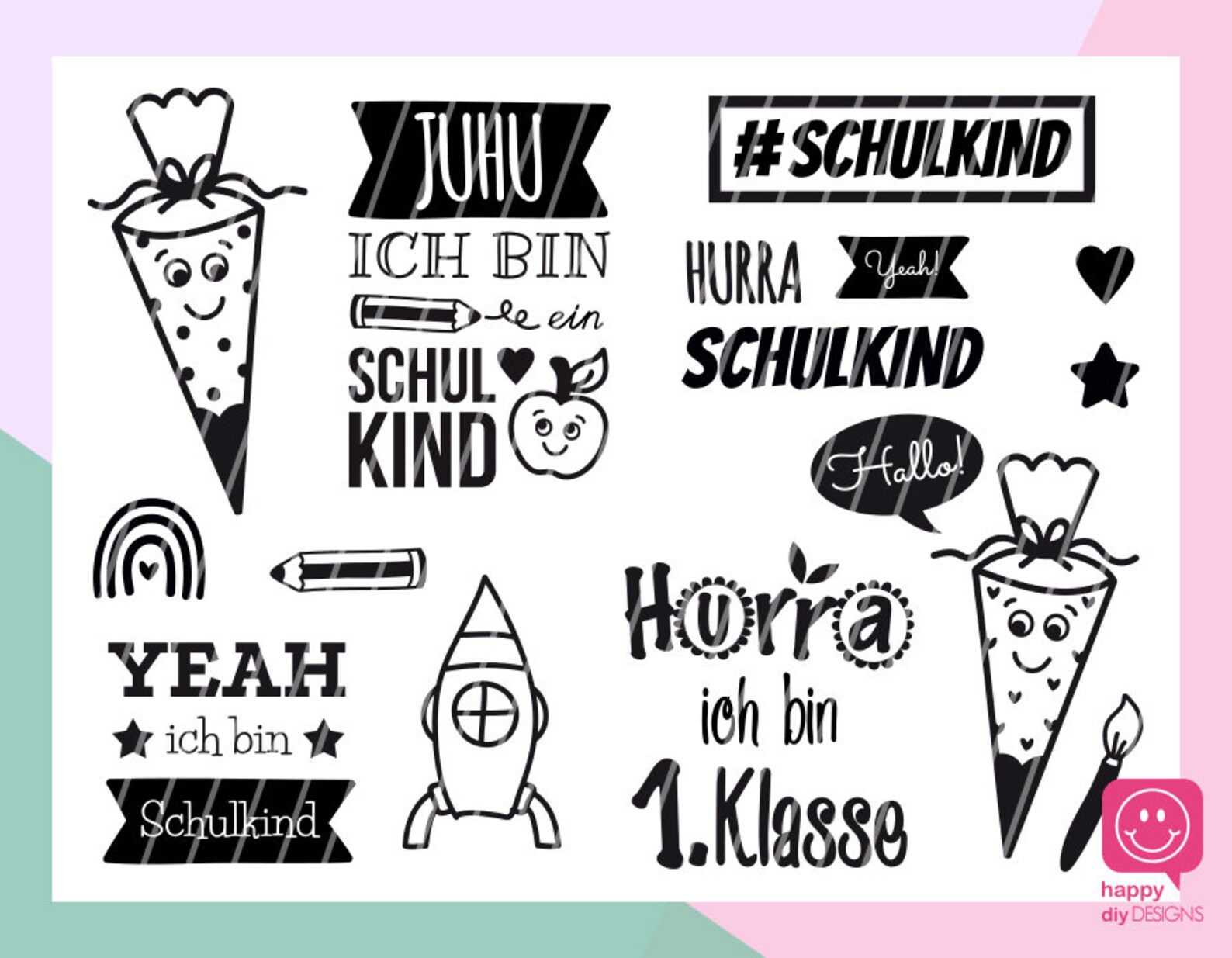 Plotterdatei Einschulung Set SVG Datei Schulkind - Etsy.de