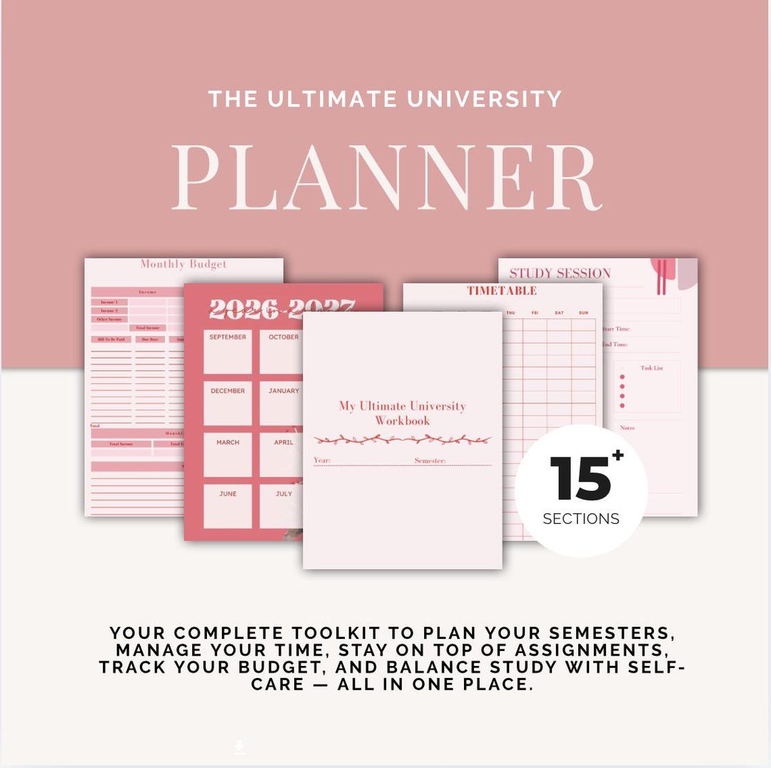 Ultimate University Student Planner | Budget, Study, Self-care (digital ...