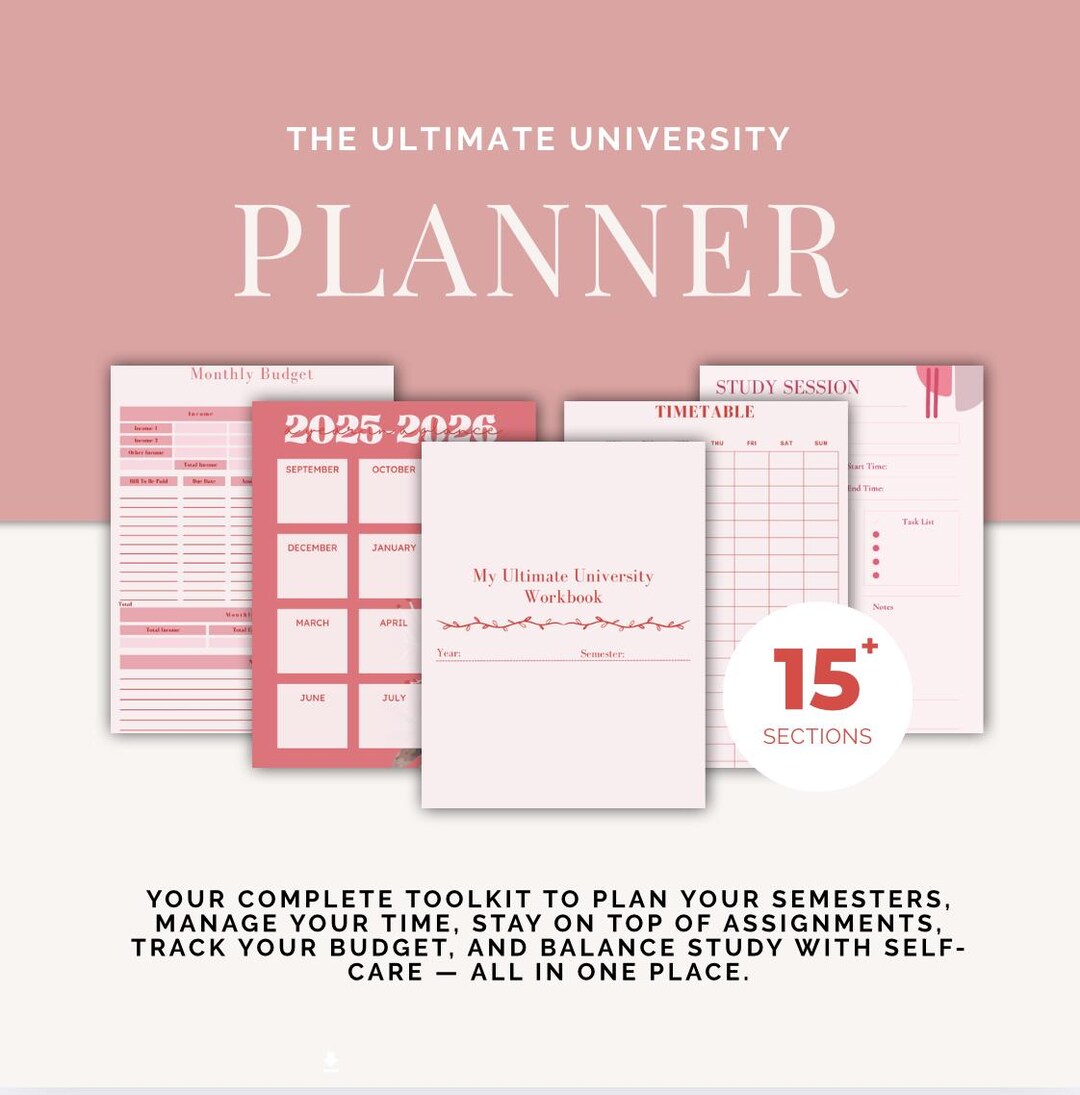 Ultimate University Printable Workbook | Student Planner | Semester ...