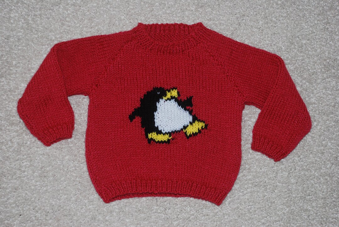 Perry the Penguin, Baby and Toddler's Jumper Knitting Pattern - Etsy
