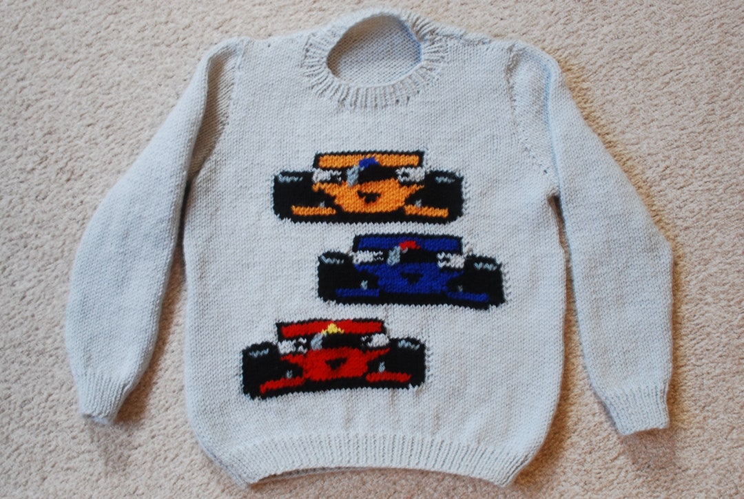 Racing Cars, Children's Jumper Knitting Pattern - Etsy