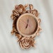 Wooden Sculpture Wall Clock Teak Wood Handmade , Rose Flower Wall Art ...