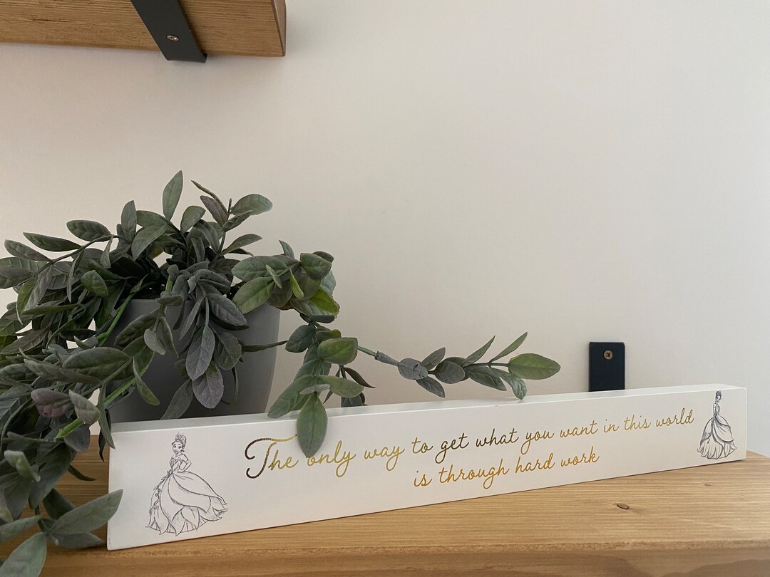 Disney Princess Quote Desk Plaque, Cinderella, Ariel, Rapunzel - Etsy