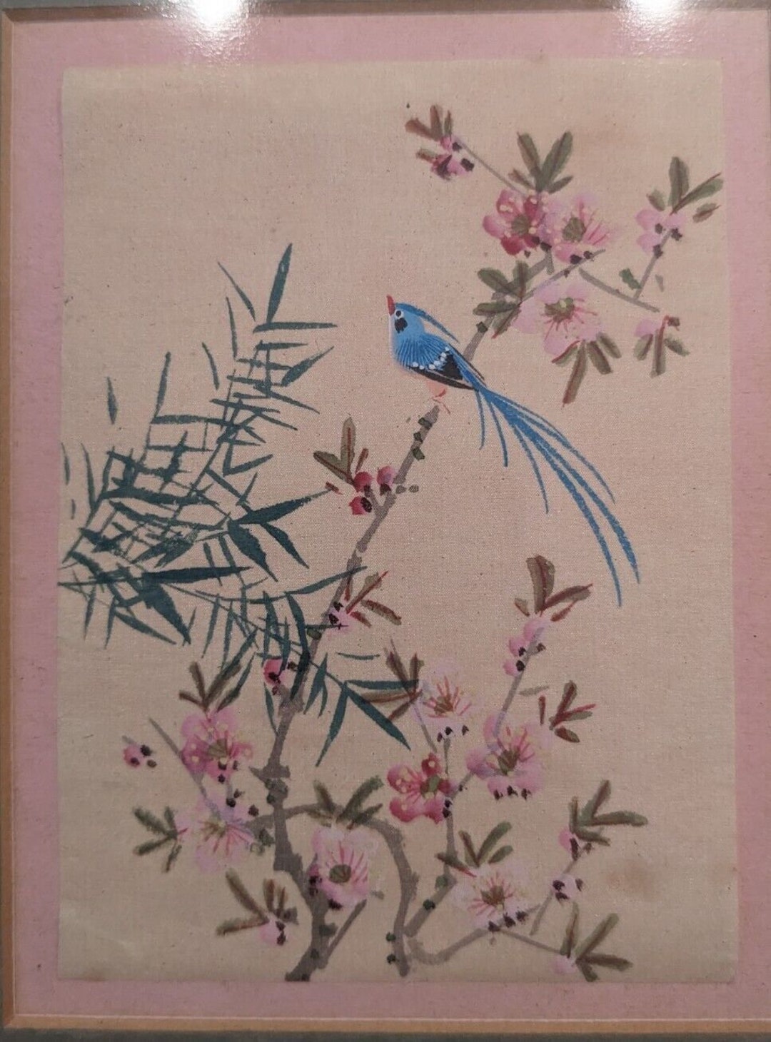 Vintage Chinese Painting of Birds on Silk - Etsy