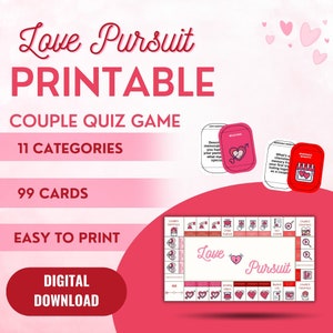 Couple Board Game Printable Board Game Anniversary Game Date Night Game ...