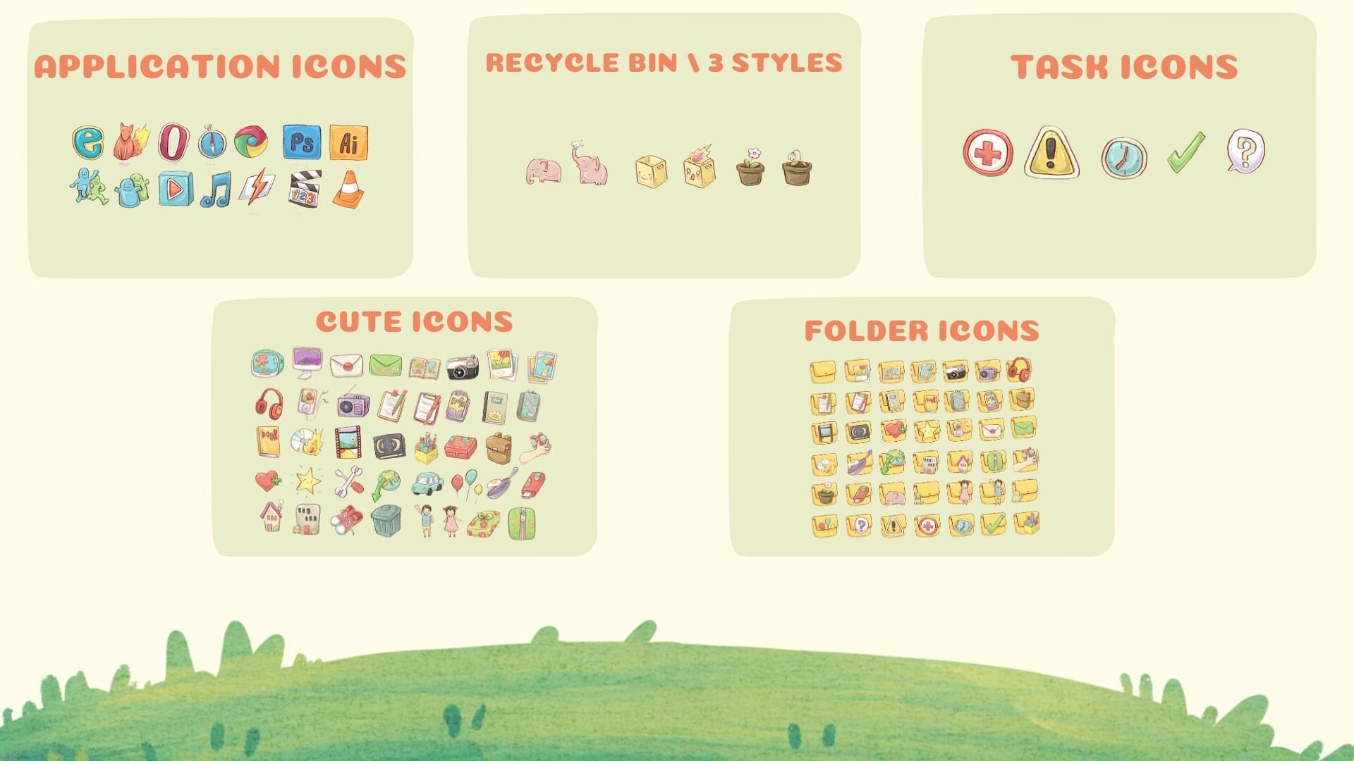 Cute Windows Desktop Icons Folders Collection - Etsy