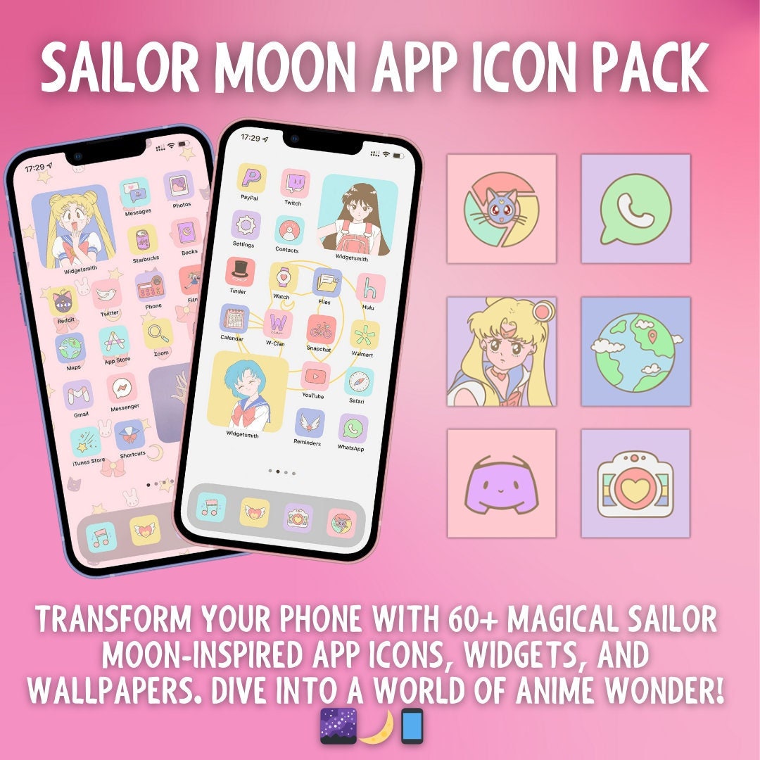 Sailor Moon App Icons Pack, Anime-inspired Ios Icons, Sailor Moon ...