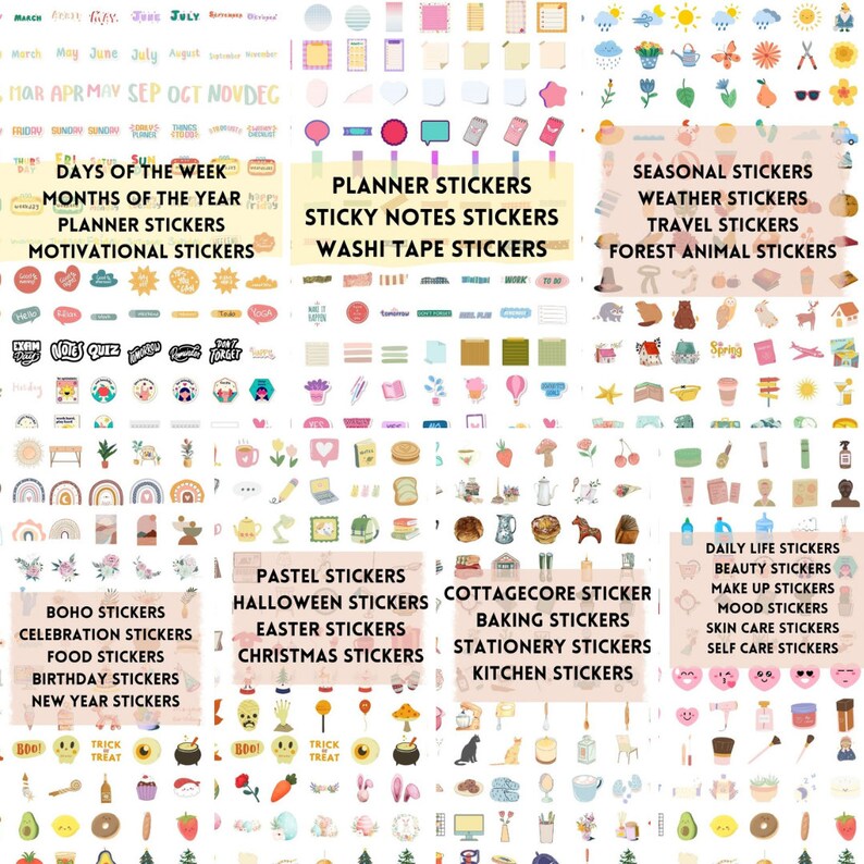 Mega Digital Planner Digital Stickers 999 Stickers, Goodnotes Files ...