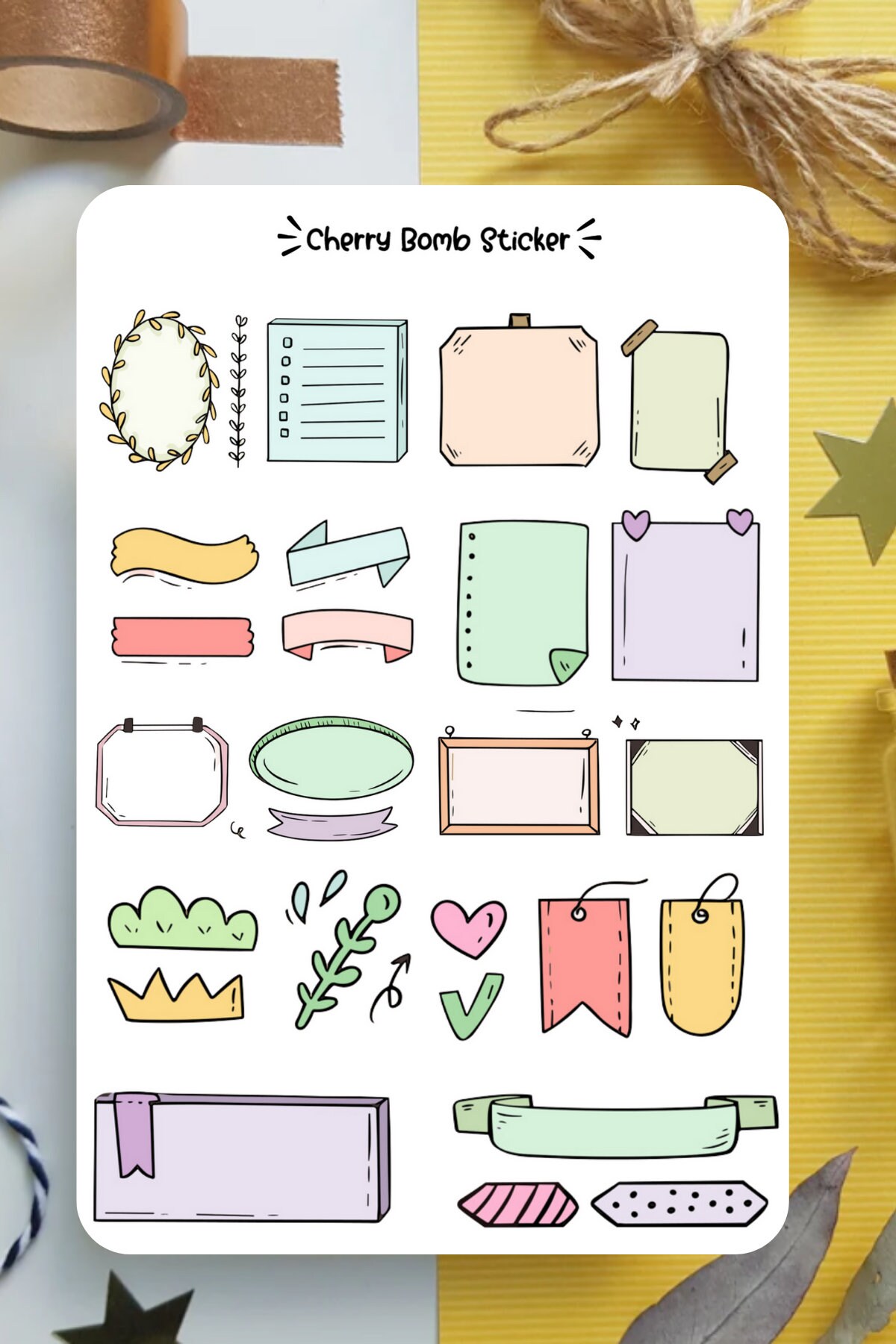 Cute Printable Sticker Sheet Set Planner Sticker Sheet Sticker Sheet ...
