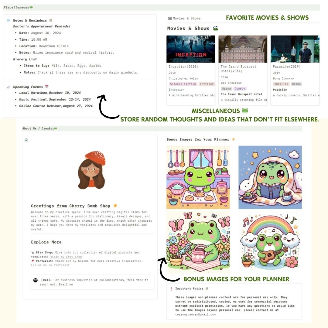 All-in-one Cute Notion Planner, Notion Template, Notion Aesthetic ...