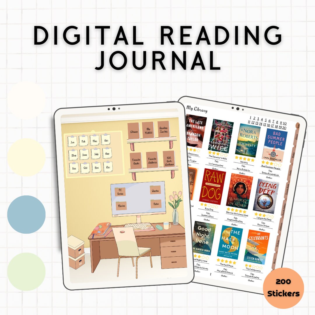 Digital Reading Journal, Digital Reading Planner, Reading Tracker ...