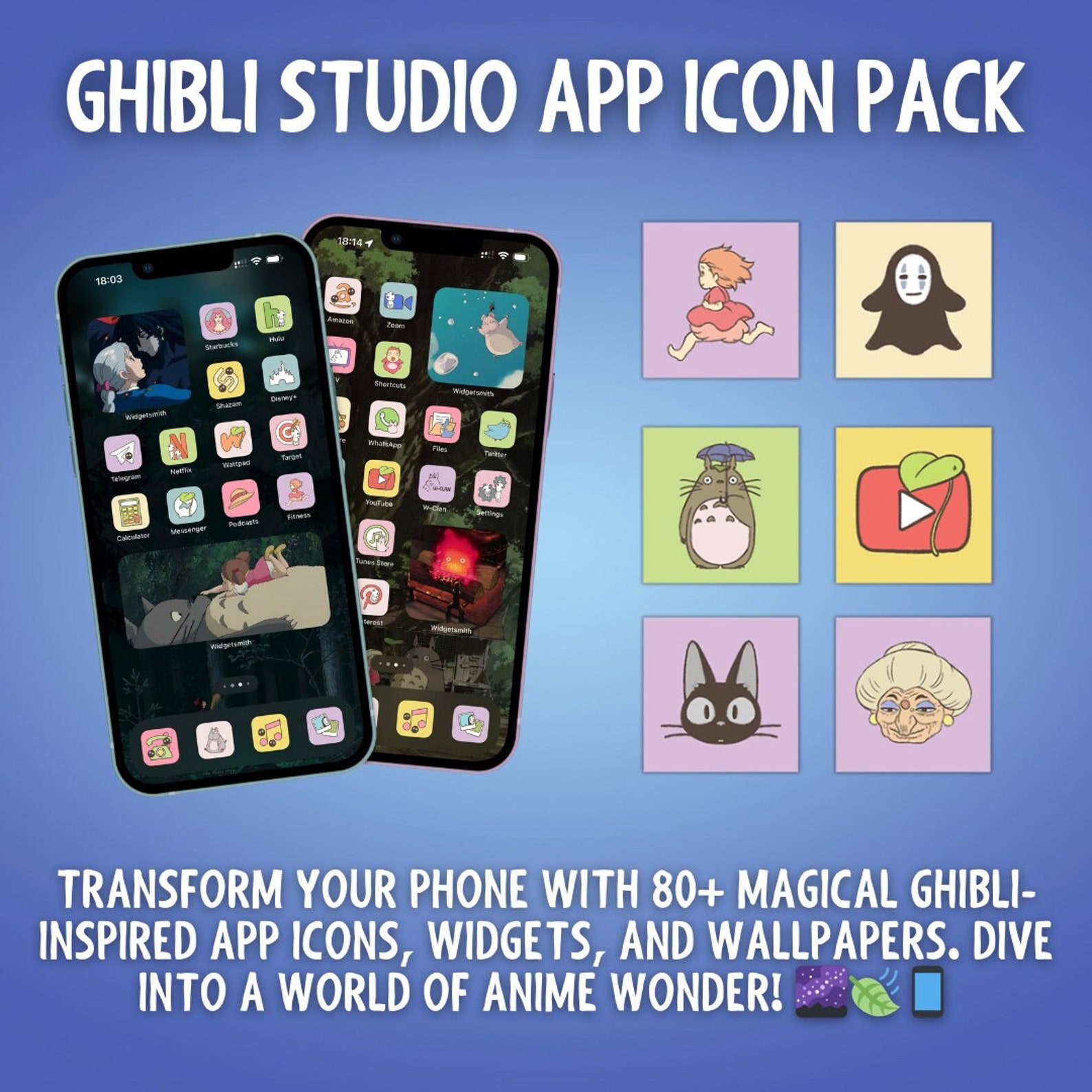Studio Ghibli App Icons Pack, Anime-inspired Ios Icons, Ghibli ...