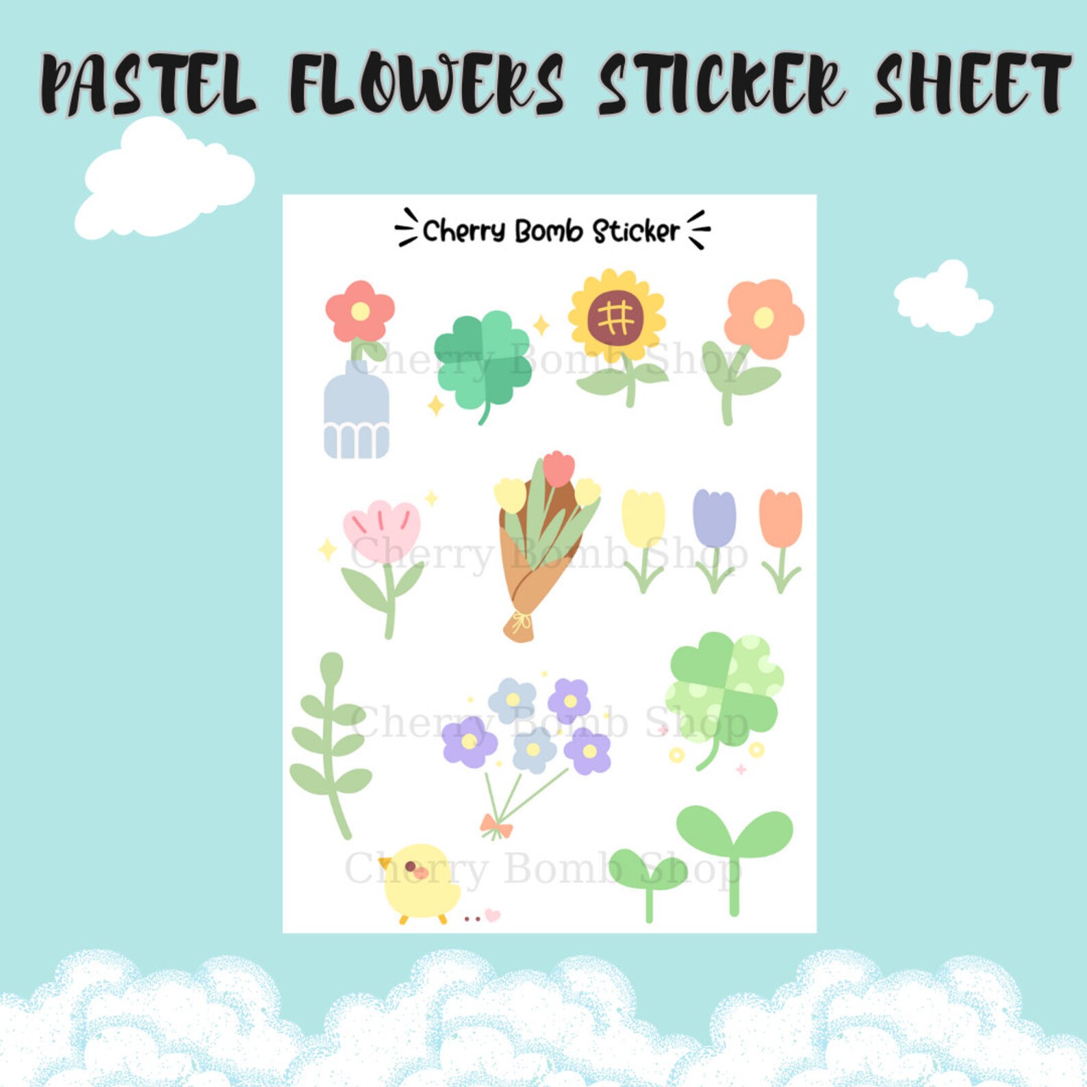 Cute Printable Sticker Sheet Bundle Planner Sticker Sheet Sticker Sheet ...
