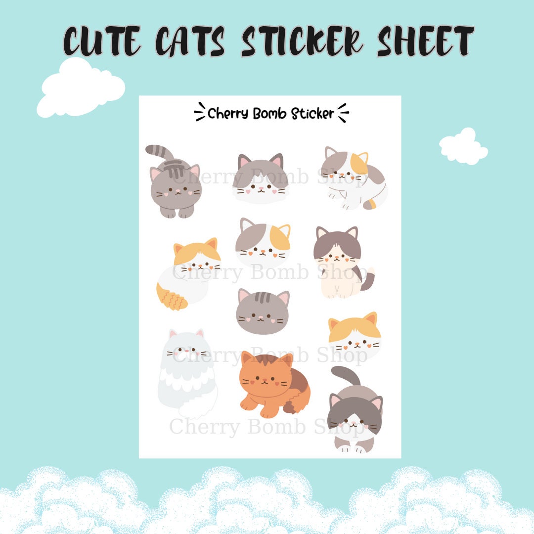 Cute Printable Sticker Sheet Bundle Planner Sticker Sheet Sticker Sheet ...