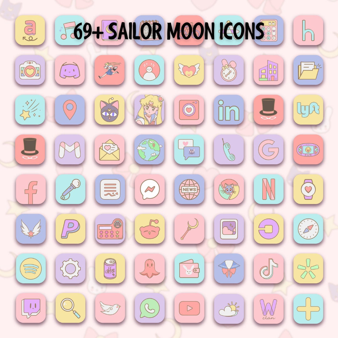 Sailor Moon App Icons Pack, Anime-inspired Ios Icons, Sailor Moon ...