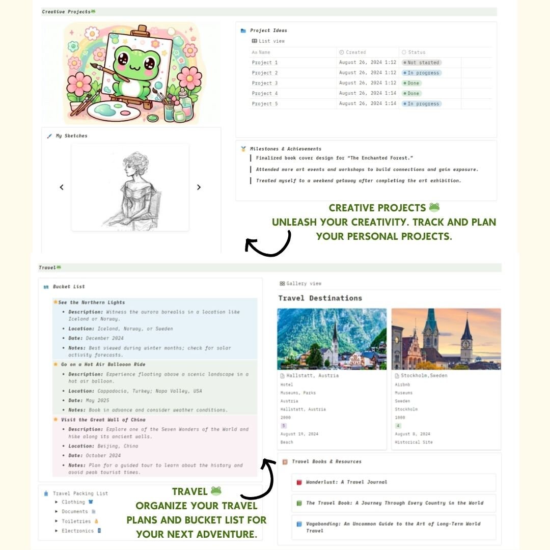 All-in-one Cute Notion Planner, Notion Template, Notion Aesthetic ...