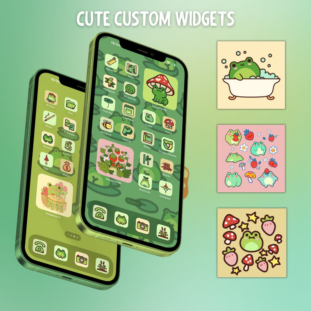 Kawaii Frog App Icons, Frog Forest Ios 14 Icons, Cottagecore iPhone ...