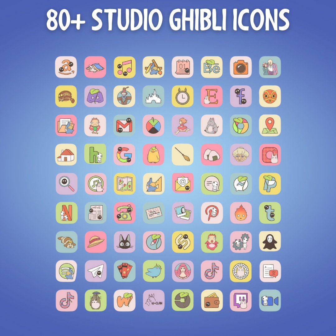 Studio Ghibli App Icons Pack, Anime-inspired Ios Icons, Ghibli ...