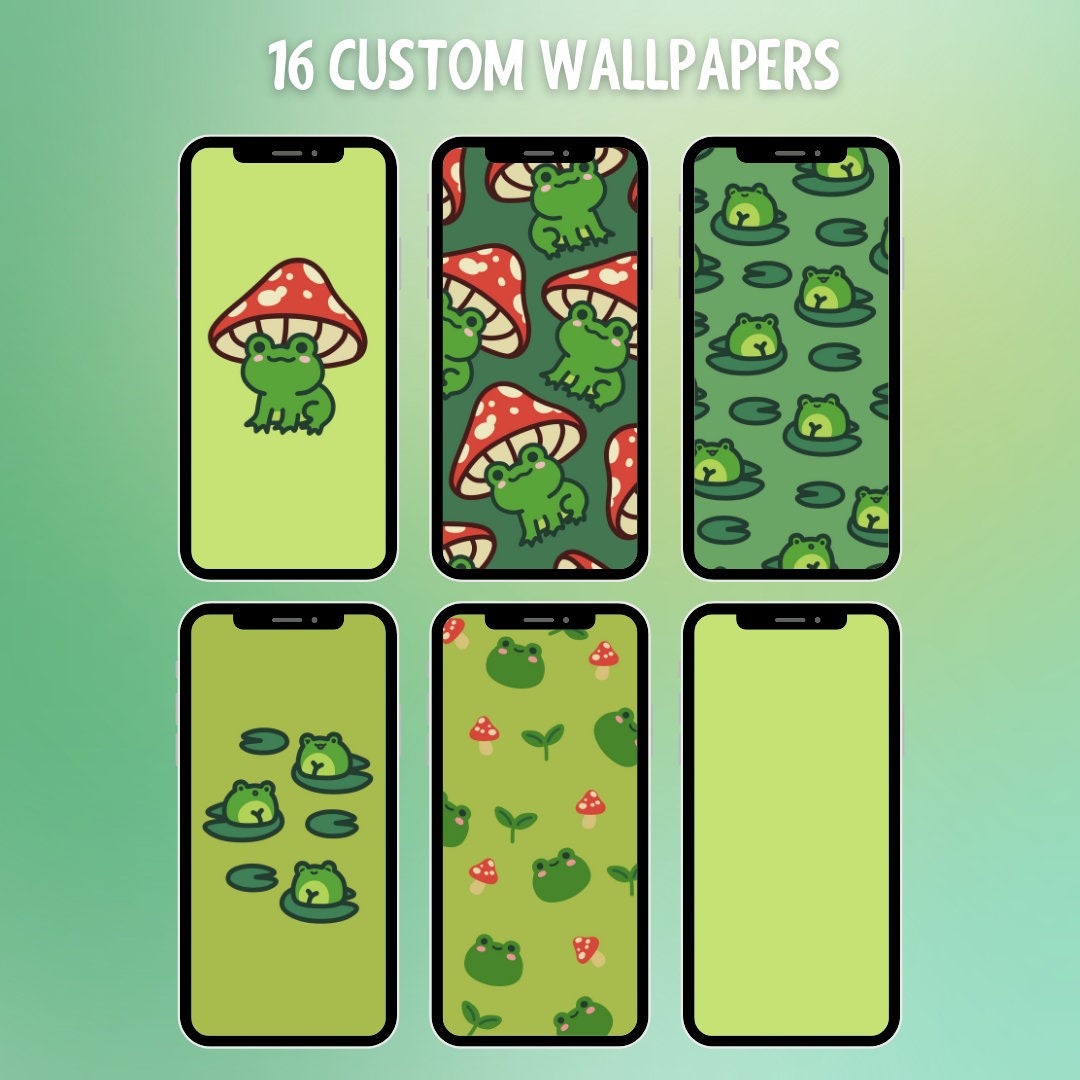 Kawaii Frog App Icons, Frog Forest Ios 14 Icons, Cottagecore iPhone ...