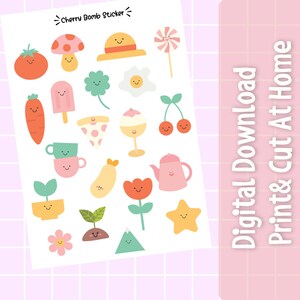 Cute Printable Sticker Sheet Bundle | Planner Sticker Sheet | Sticker ...