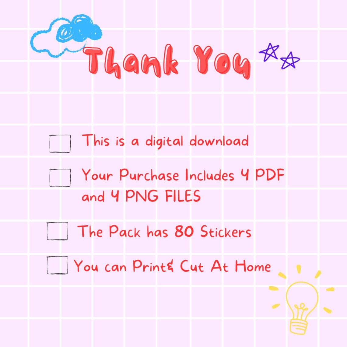 Cute Printable Sticker Sheet Bundle | Planner Sticker Sheet | Sticker ...