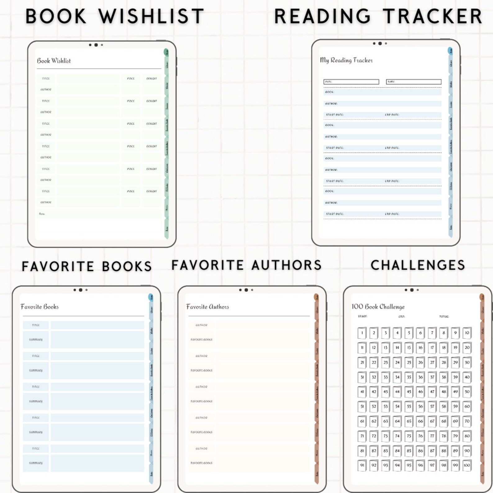 Digital Reading Journal Digital Reading Planner Reading - Etsy